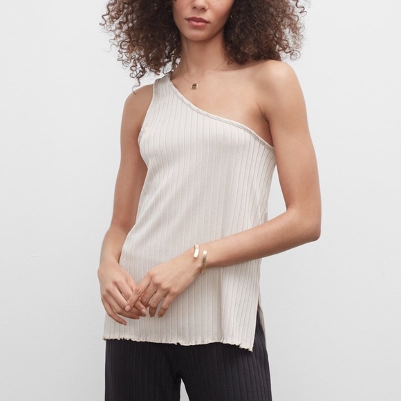 Club Monaco | Tops | One Shoulder Rib Top New Wit Tags Never Worn Cream ...